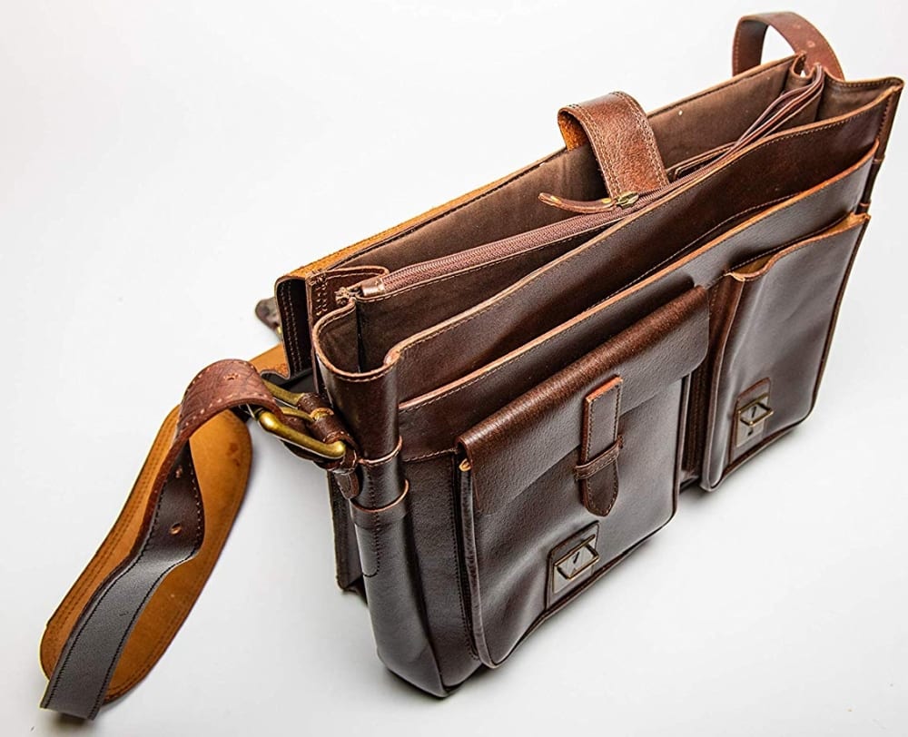 HIDES Front Pocket Leather Briefcase