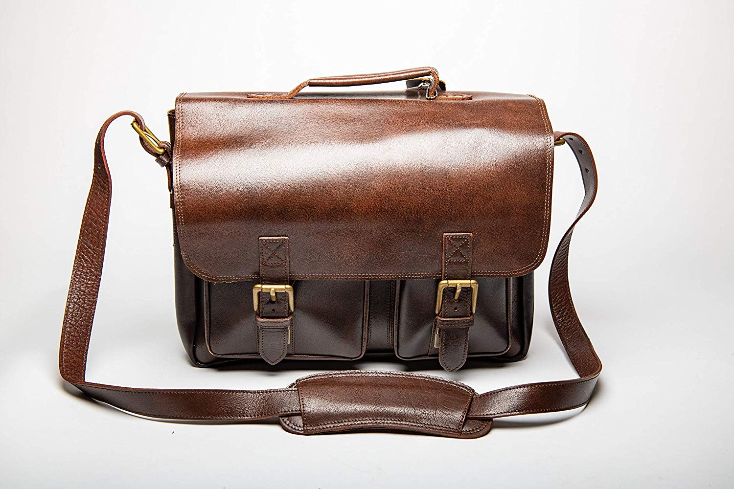 HIDES Front Pocket Leather Briefcase